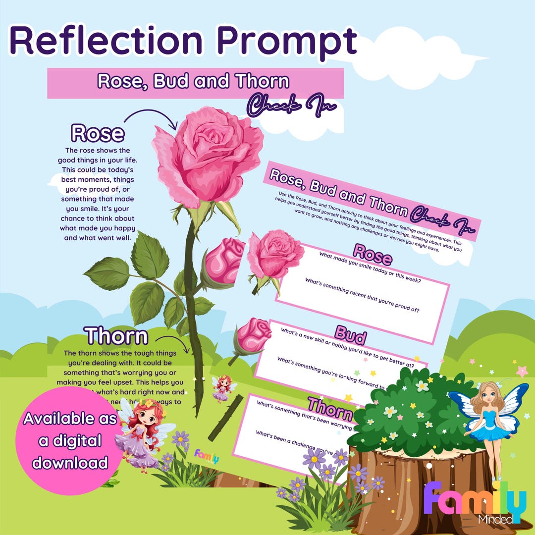 The Rose, Bud and Thorn Check-in Method Tool. Psychologist Resource ...