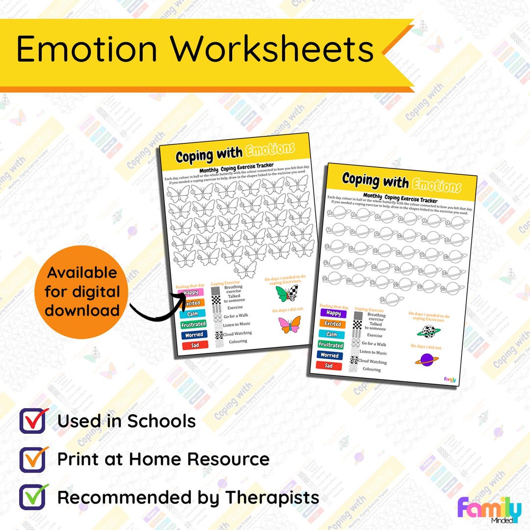 Coping With Emotions, Therapy Worksheet, Kids Journal, Coping Skills - Etsy