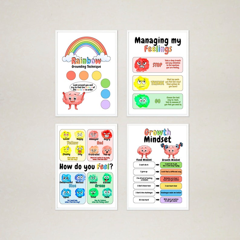 Children's Therapy Posters/prints, Mindfulness, Growth Mindset ...