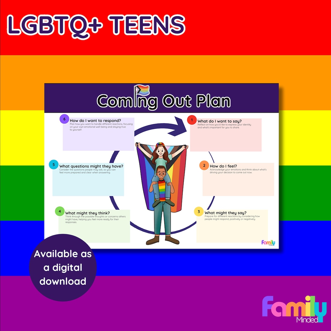 LGBTQ+ Teens Coming Out Plan, School Counsellor Resources, Therapy ...