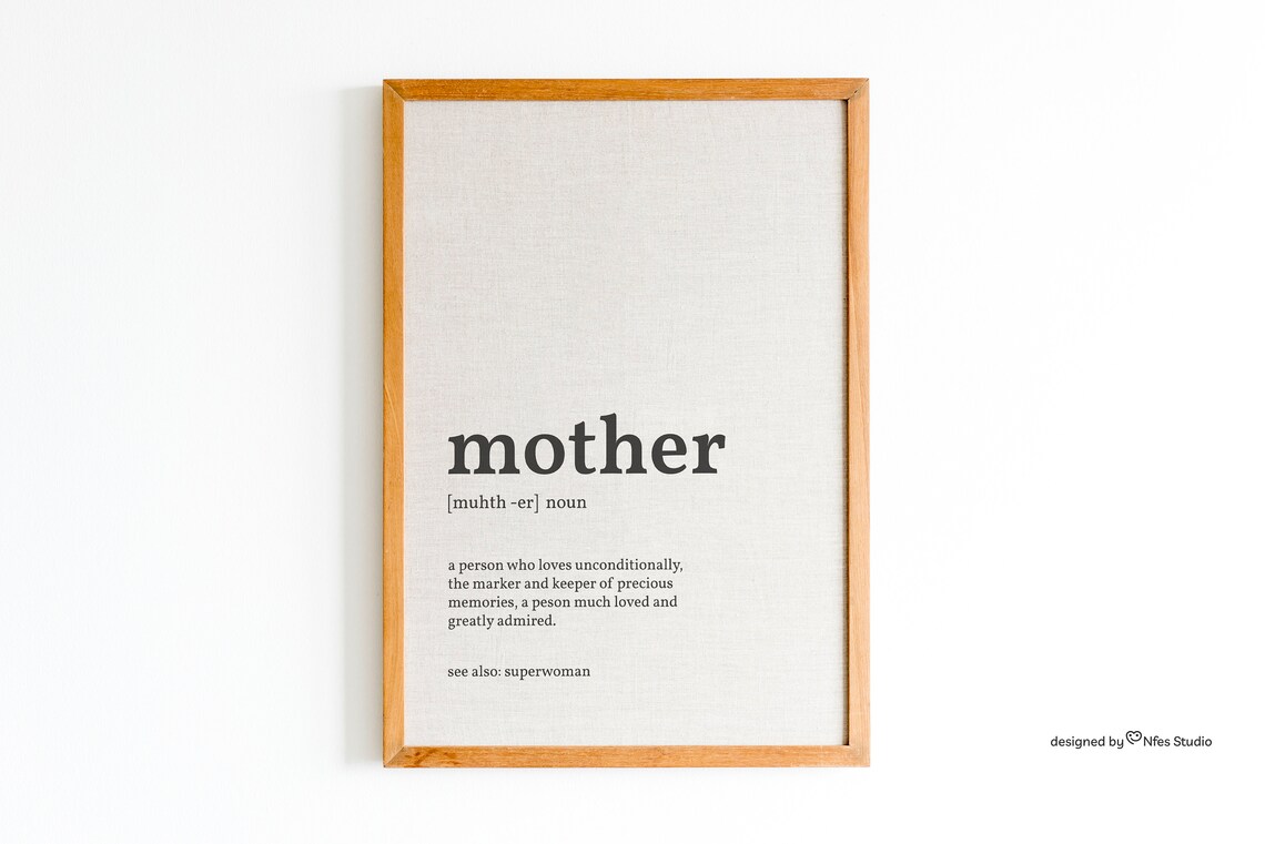 Mother and Mom Definition Print Printable Art Mom Print - Etsy