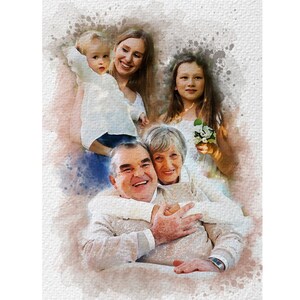Deceased Watercolor Portrait From Photo, Loved One Portrait, Pictures ...