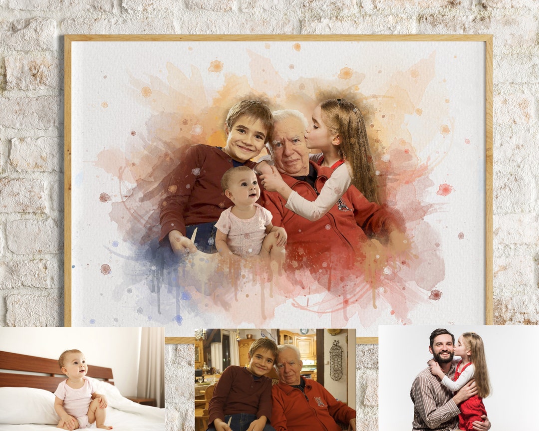 Deceased Watercolor Portrait From Photo, Loved One Portrait, Pictures ...
