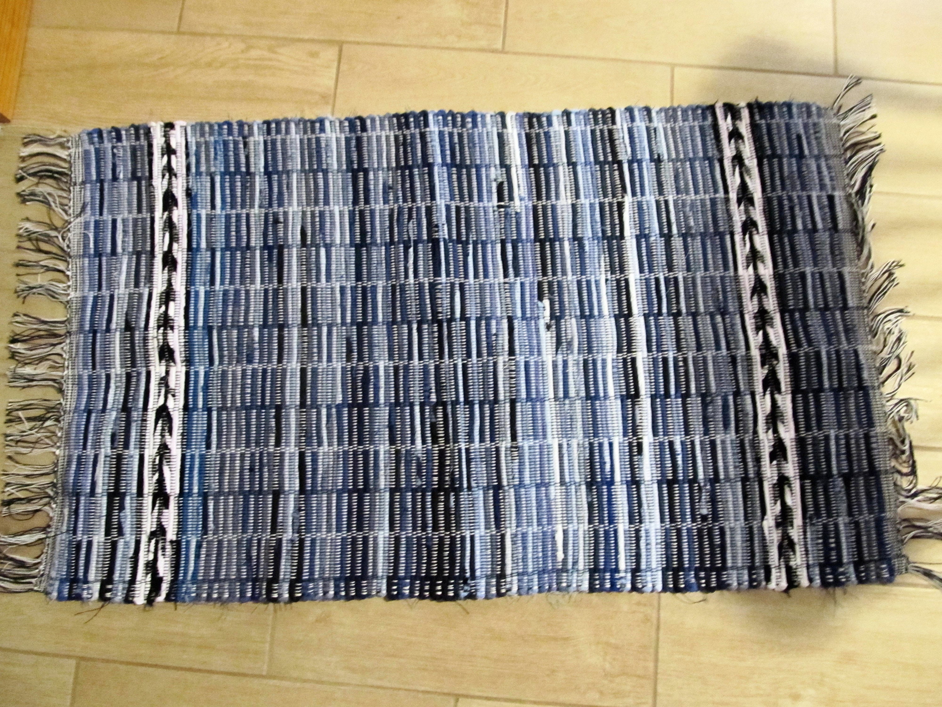 NEW Amish Hand Made Rag Rug Throw Rug Shades of Blue Black CHOICE - Etsy