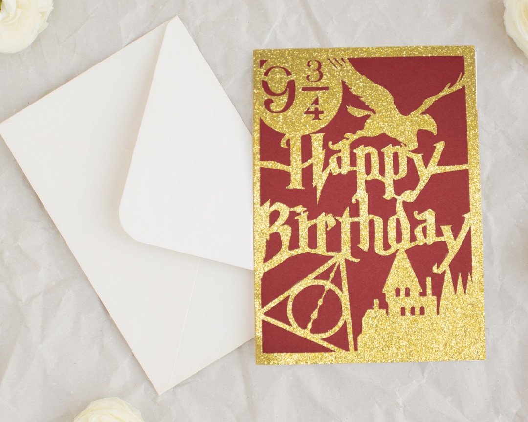 Harry Potter Birthday Card, Handmade Unique Birthday Cut Out Card - Etsy