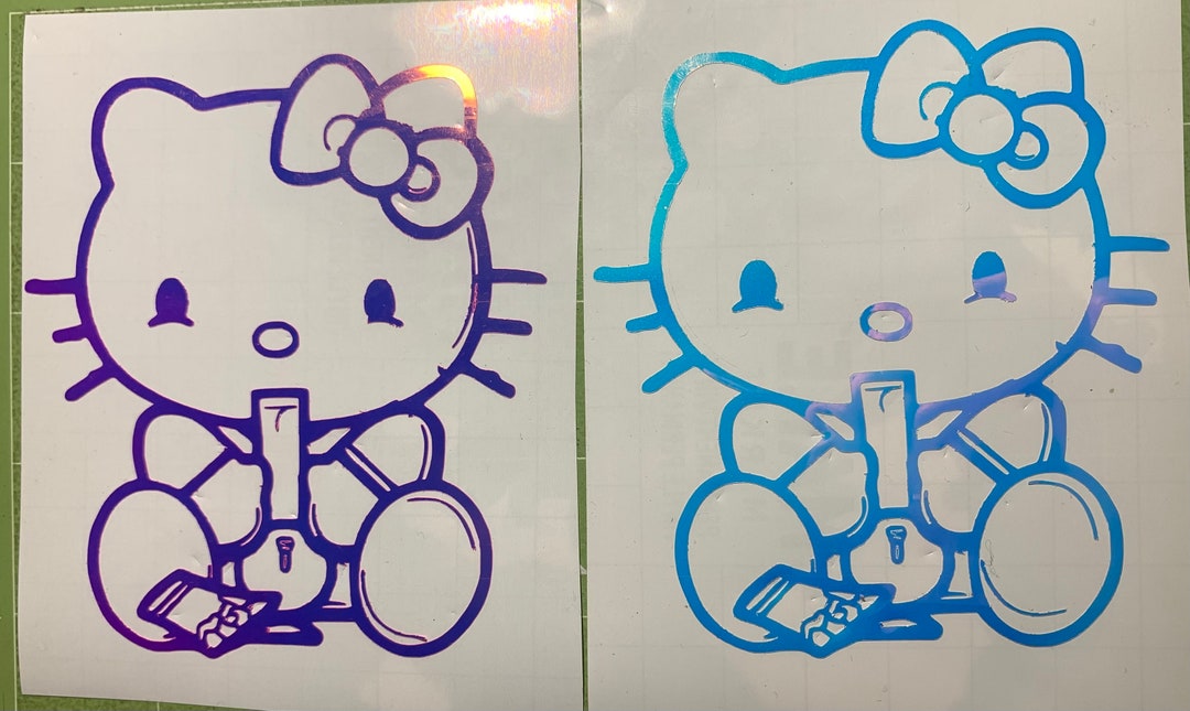 Hello Kitty Decal Cute Decal Car Window Smoke Holographic Weatherproof ...