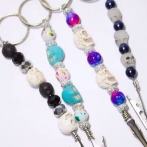 Custom Pick Your Own Beaded Keychain Clip, ATM Card Clip, Beaded Wand ...