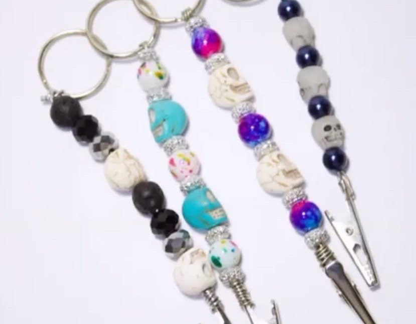 Custom Pick Your Own Beaded Keychain Clip, ATM Card Clip, Beaded Wand ...