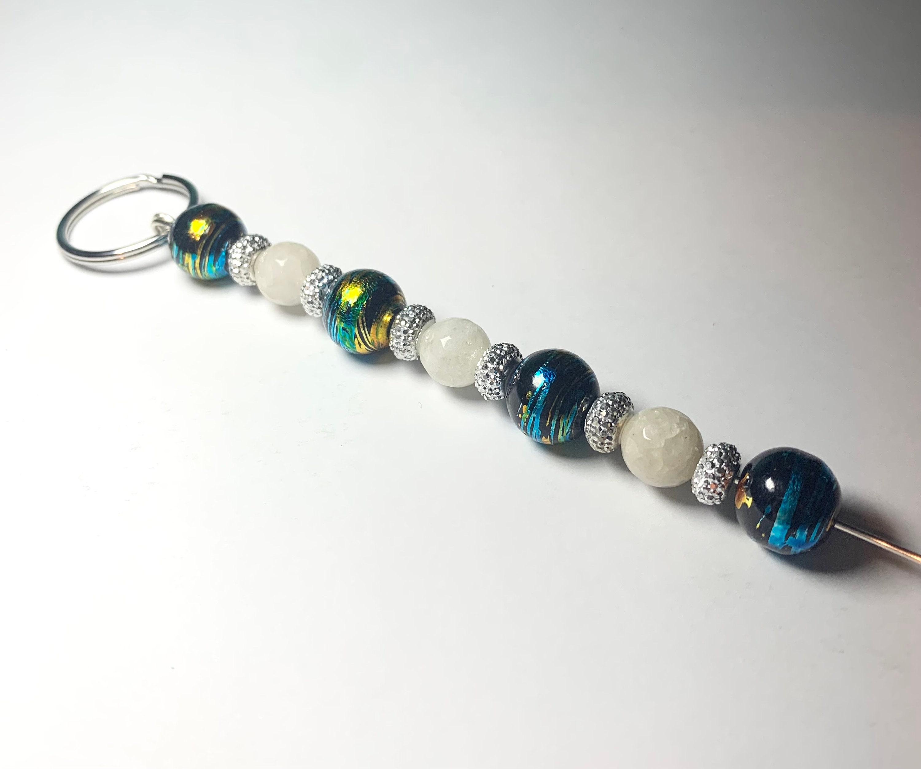 Custom Pick Your Own Beaded Keychain Clip, ATM Card Clip, Beaded Wand ...