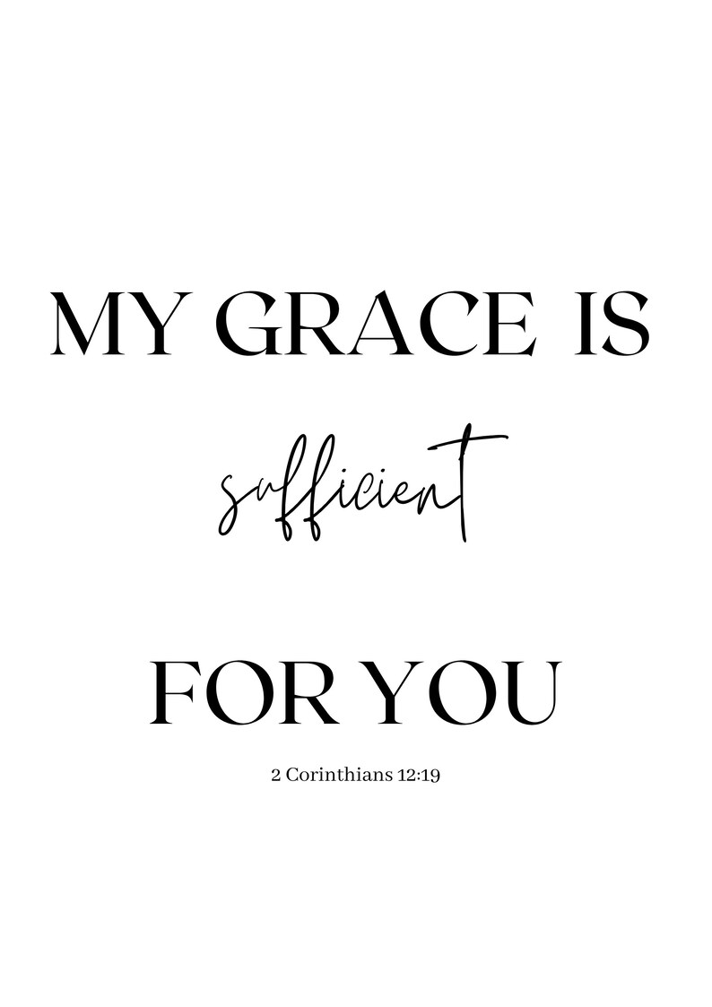My Grace is Sufficient for You| 2 Corinthians 12:19 | Bible Word Art ...