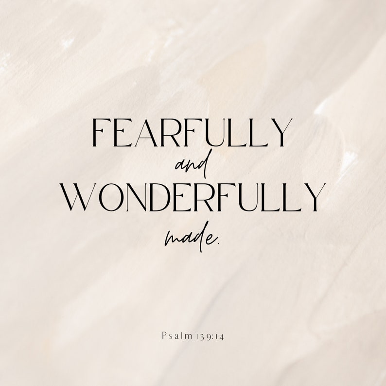 Psalm 139:14 Fearfully and Wonderfully Made Bible Verse Wall Art ...
