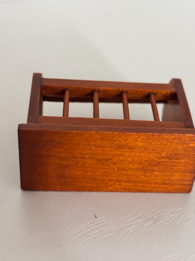 Mini Wooden Letter Holder | Vintage Rustic Desk Organizer | Cottagecore ...