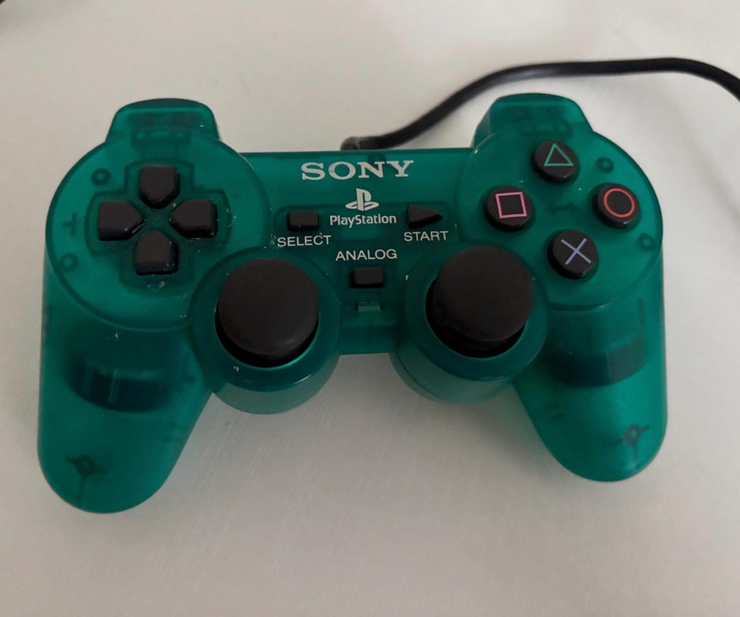 Sony Playstation 1 PS1 Emerald Green Analog Controller SCPH-10010 Wired ...