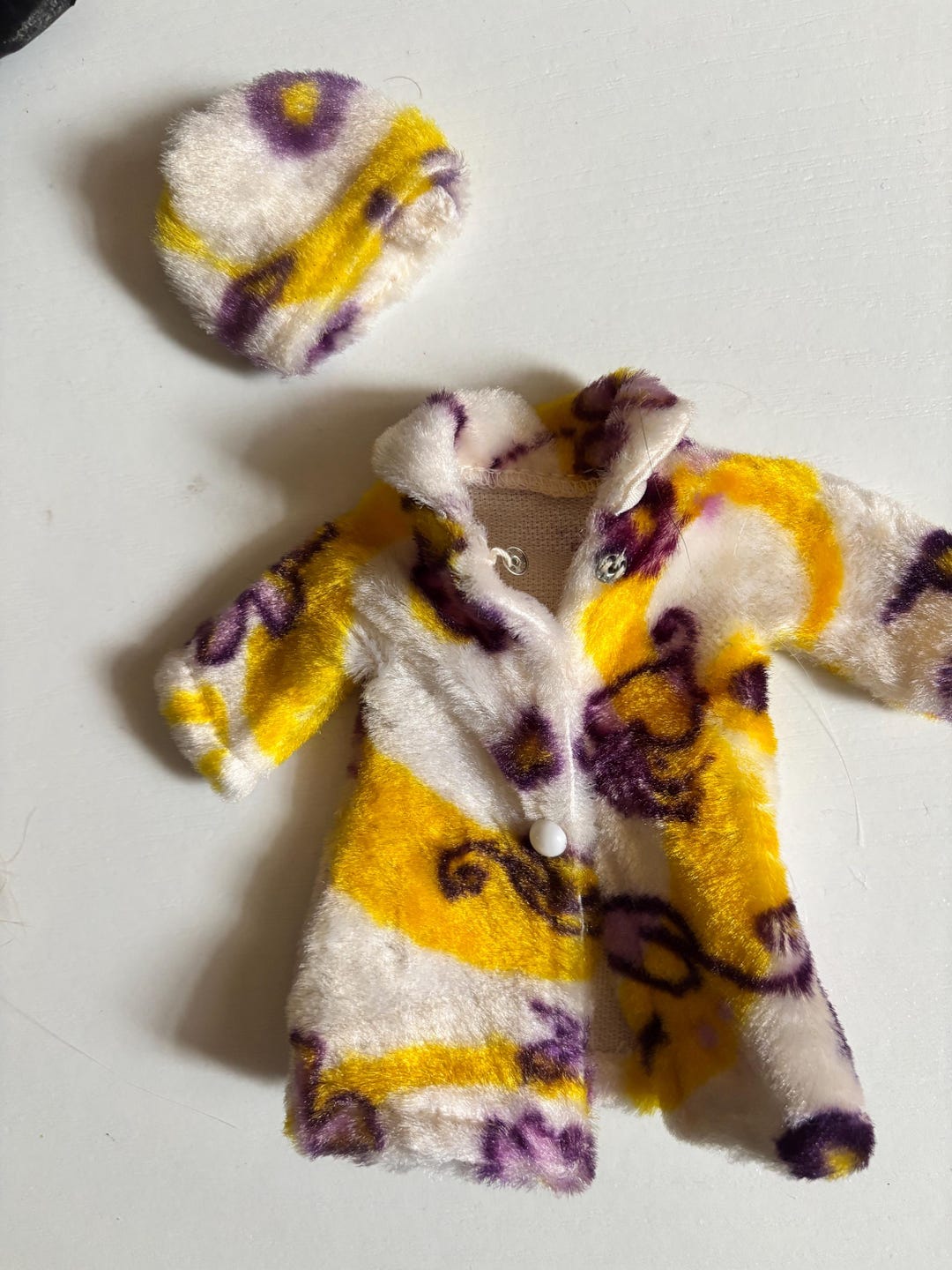 Vintage Maddie Mod Fun Fur Flower Power Coat & Hat 1960s Mod Doll ...