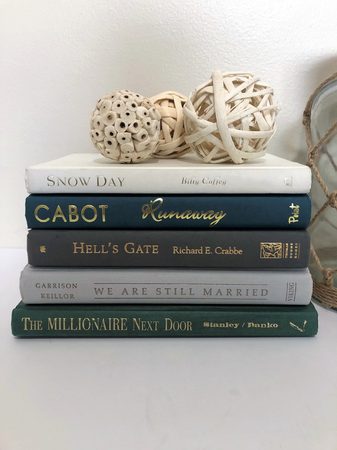 Green Book Stack Gray Book Bundle Books by Color Bookshelf - Etsy