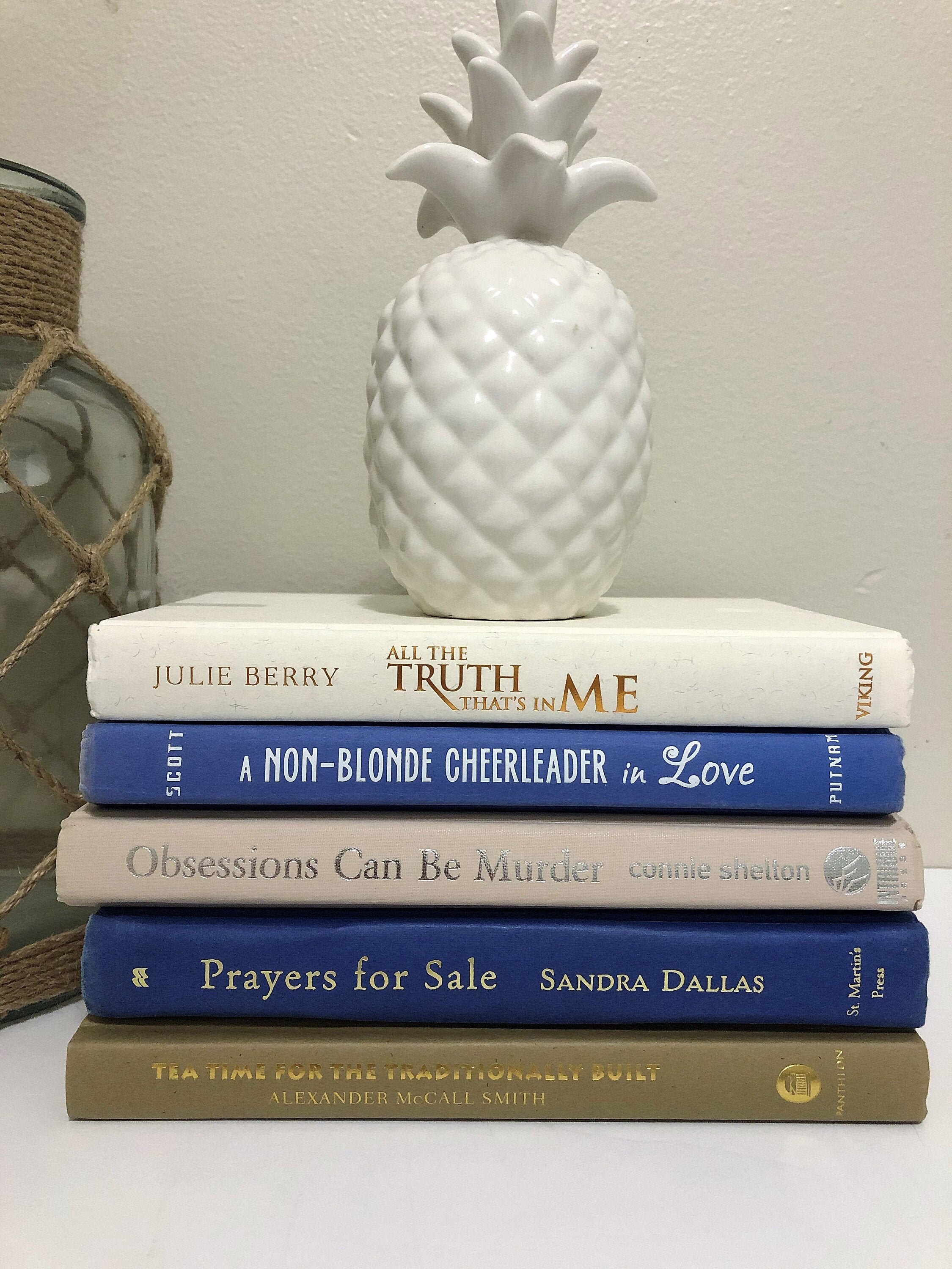 Blue Book Stack Neutral Books for Styling Book Decor Books | Etsy