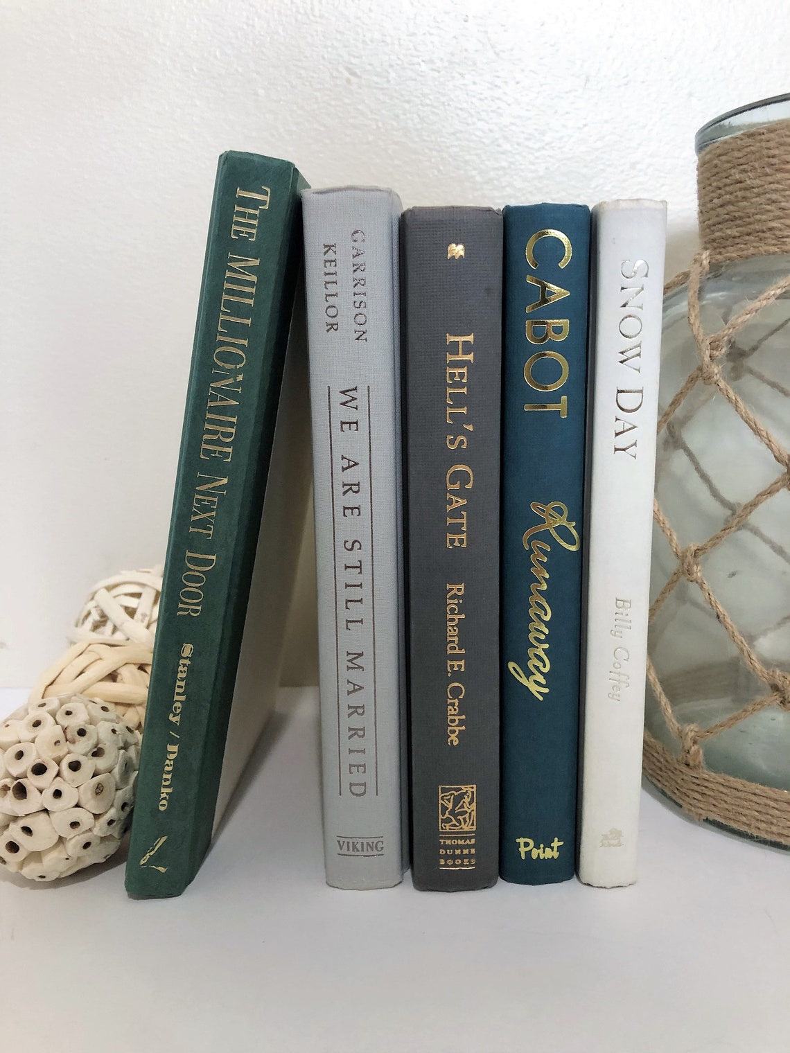 Green Book Stack Gray Book Bundle Books by Color Bookshelf - Etsy