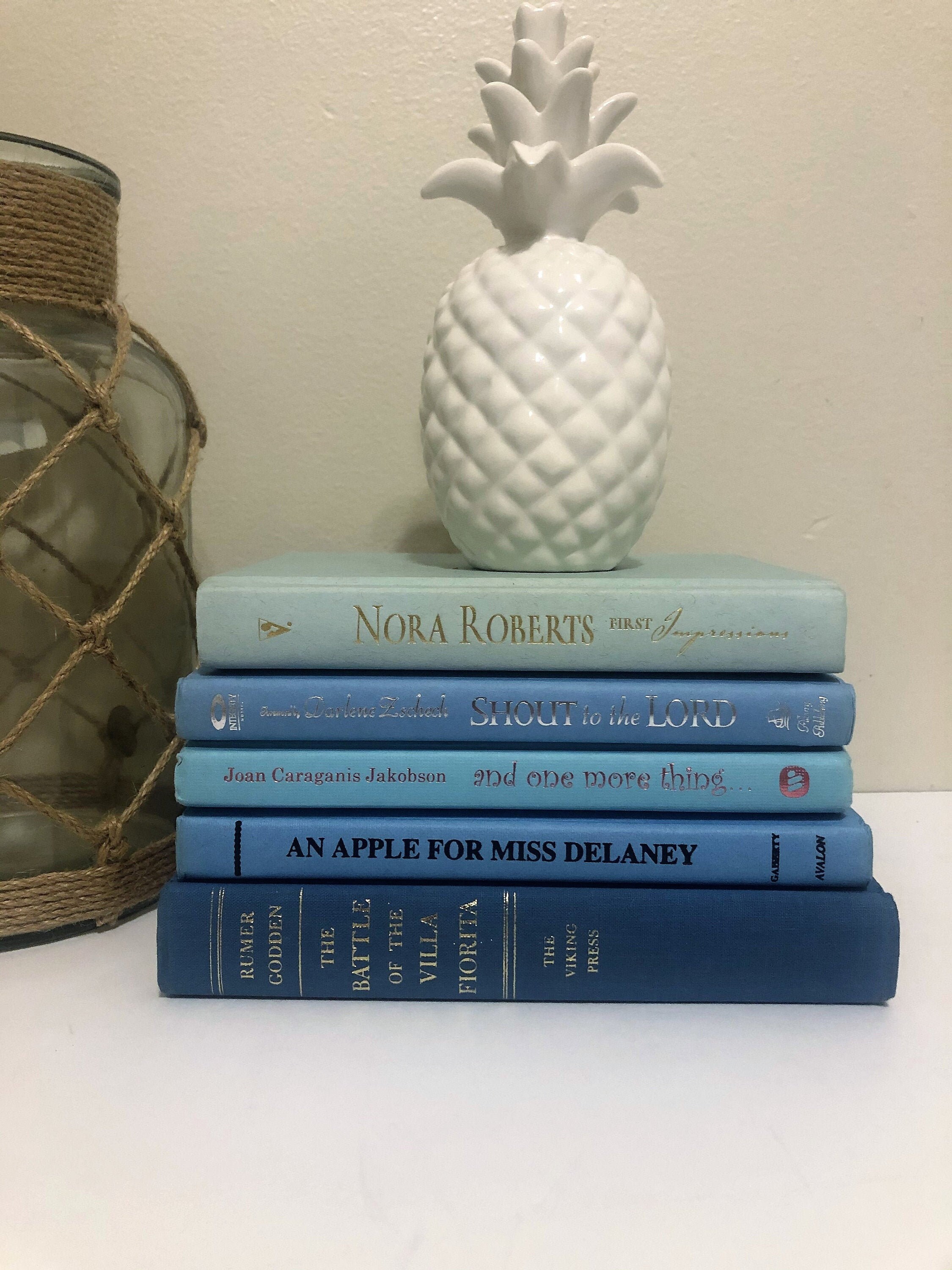 Light Blue Book Decor Blue Decorative Books Coastal Blue - Etsy Canada