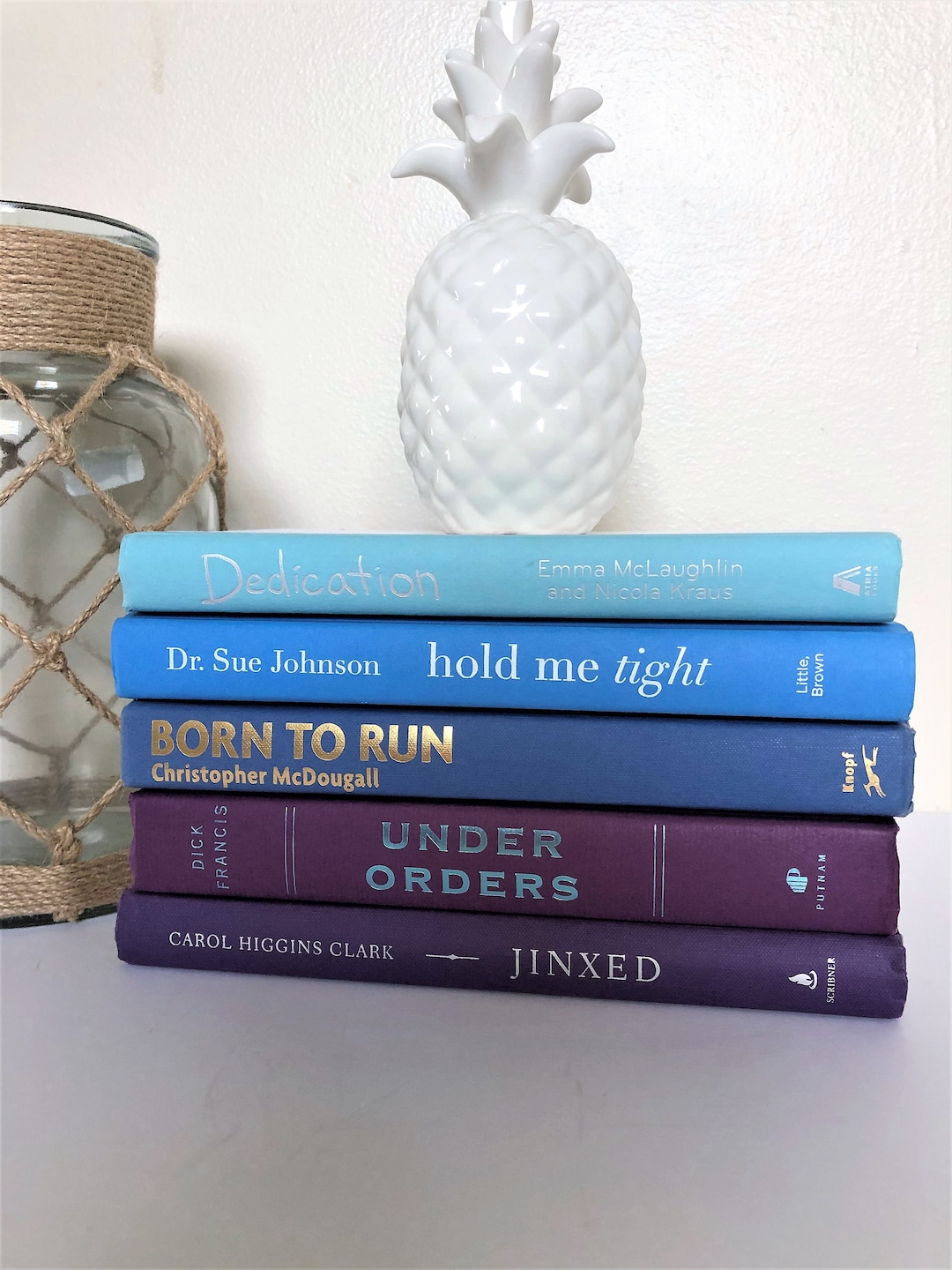 Purple Book Bundle Blue Book Stack Bookshelf Decor Book - Etsy