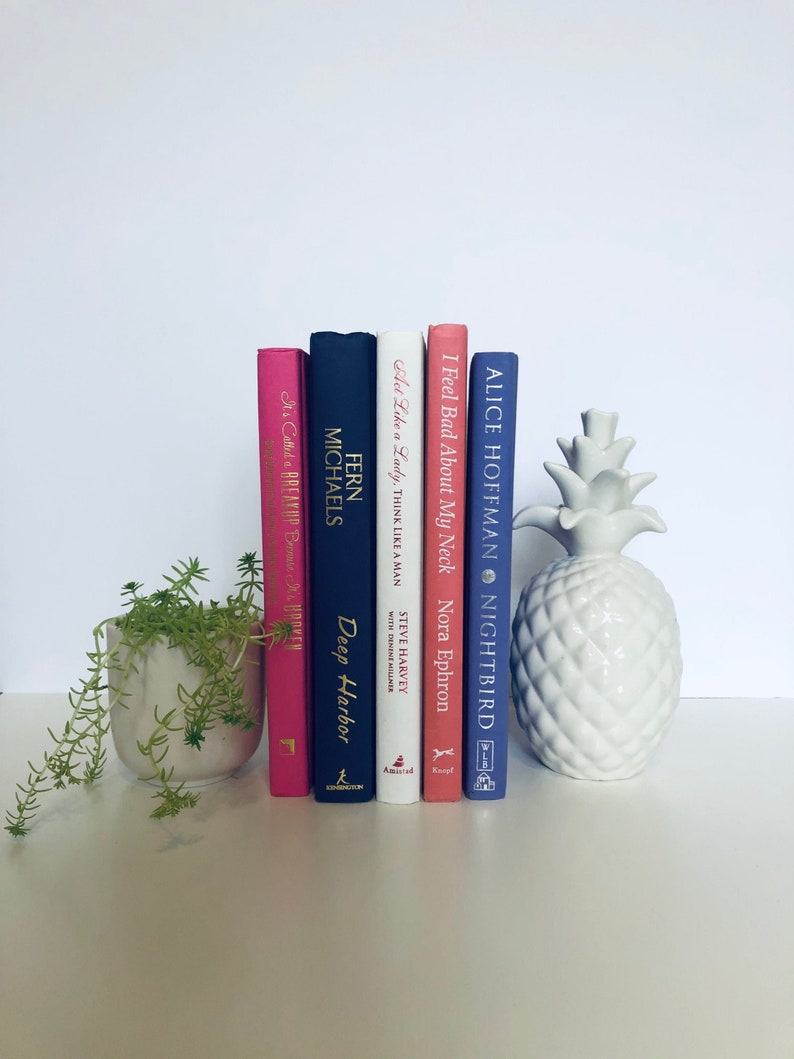 Pink Book Bundle Purple Book Stack Bookshelf Decor Book - Etsy