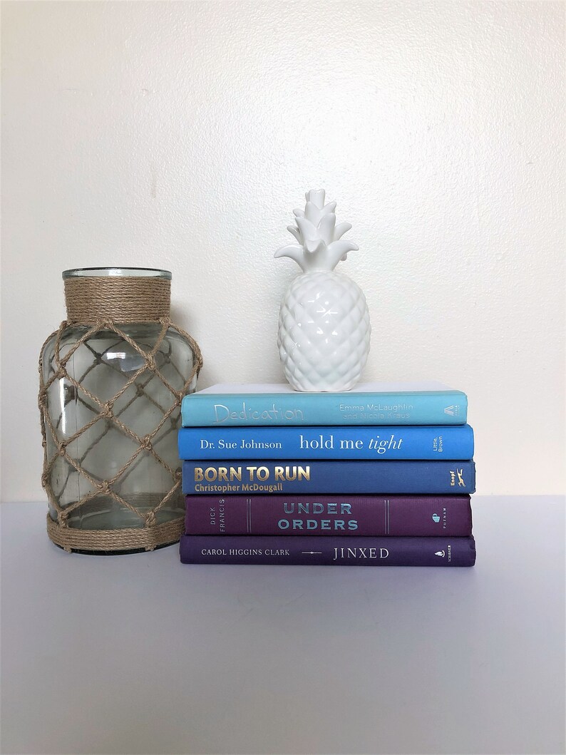 Purple Book Bundle Blue Book Stack Bookshelf Decor Book - Etsy