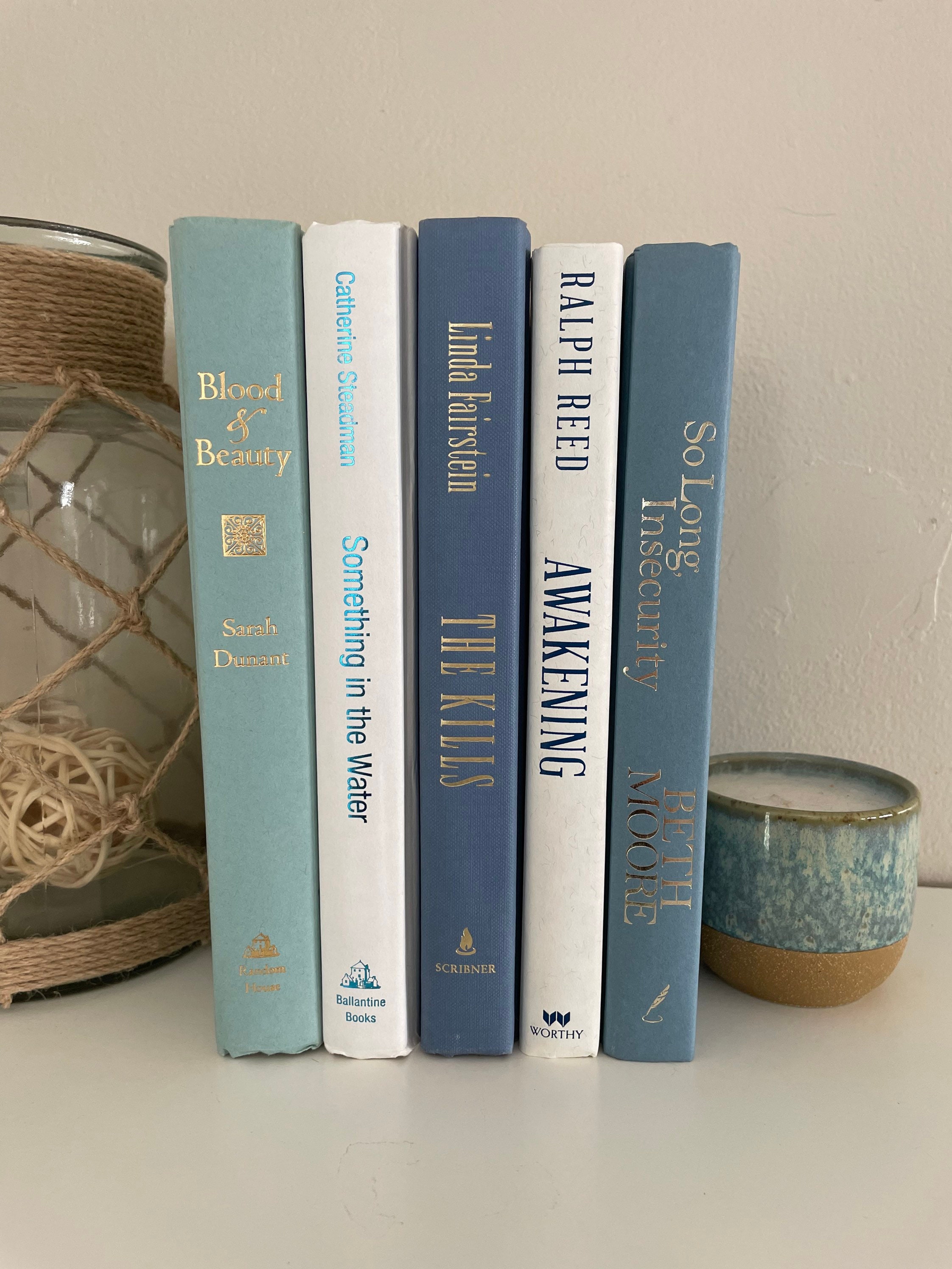 Decorative blue and white books for bookshelf or coffee table - Etsy Polska