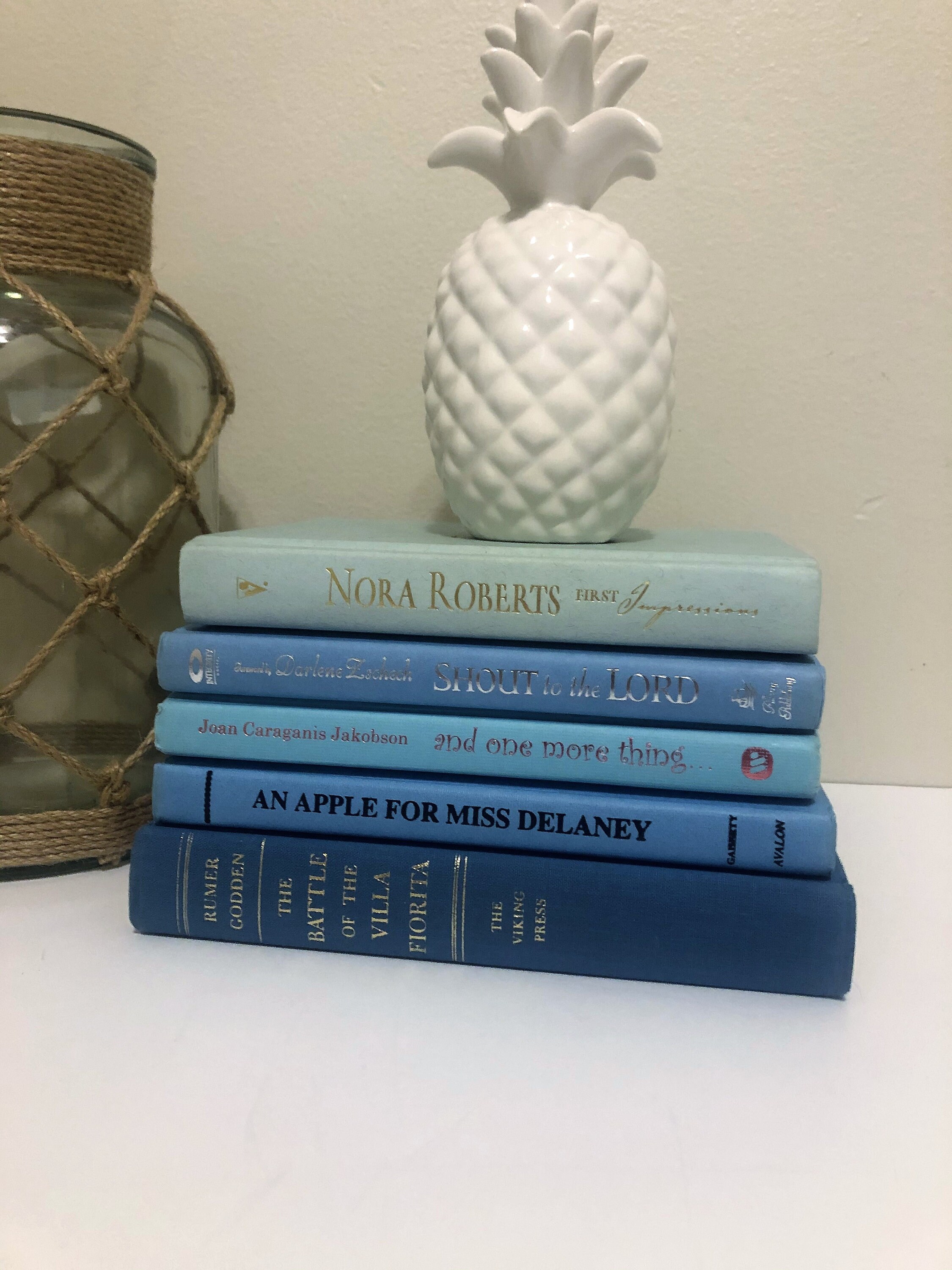 Light Blue Book Decor Blue Decorative Books Coastal Blue - Etsy Canada