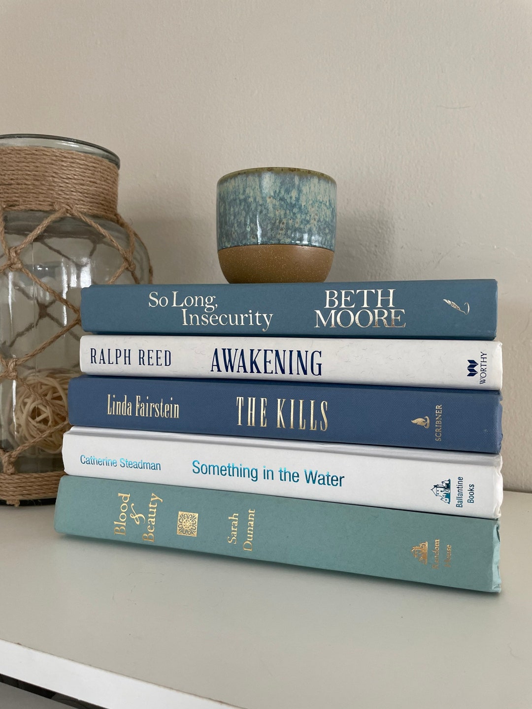 Decorative blue and white books for bookshelf or coffee table - Etsy Polska