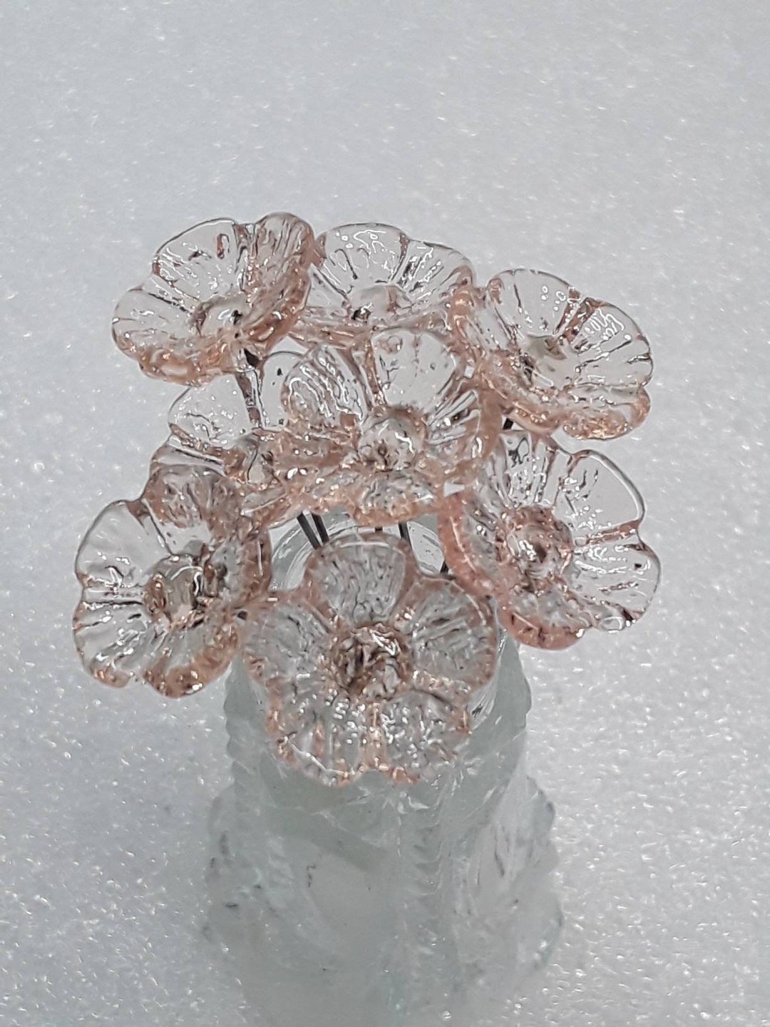 SWEET PEACH Glass Flower Headpins, Tiny Small Mini Glass Flowers on ...