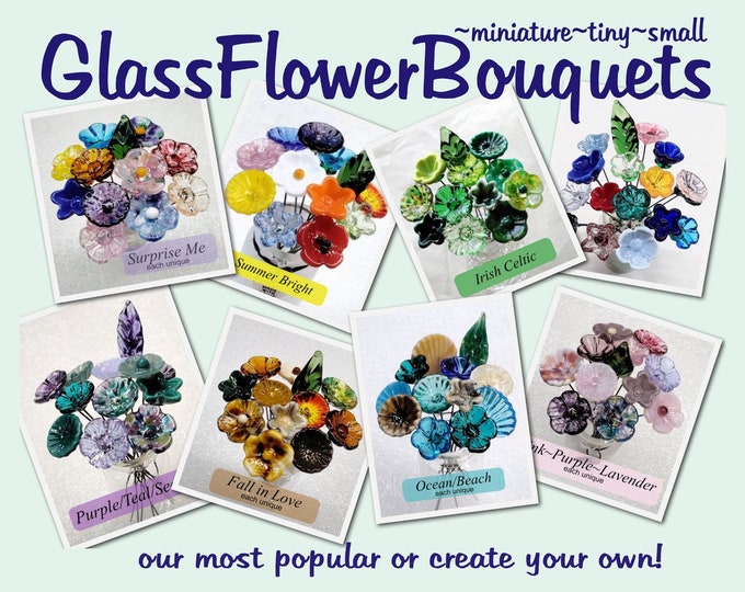 JUST FOR YOU Custom Bouquet Miniature Glass Flower Bouquet Made for You ...