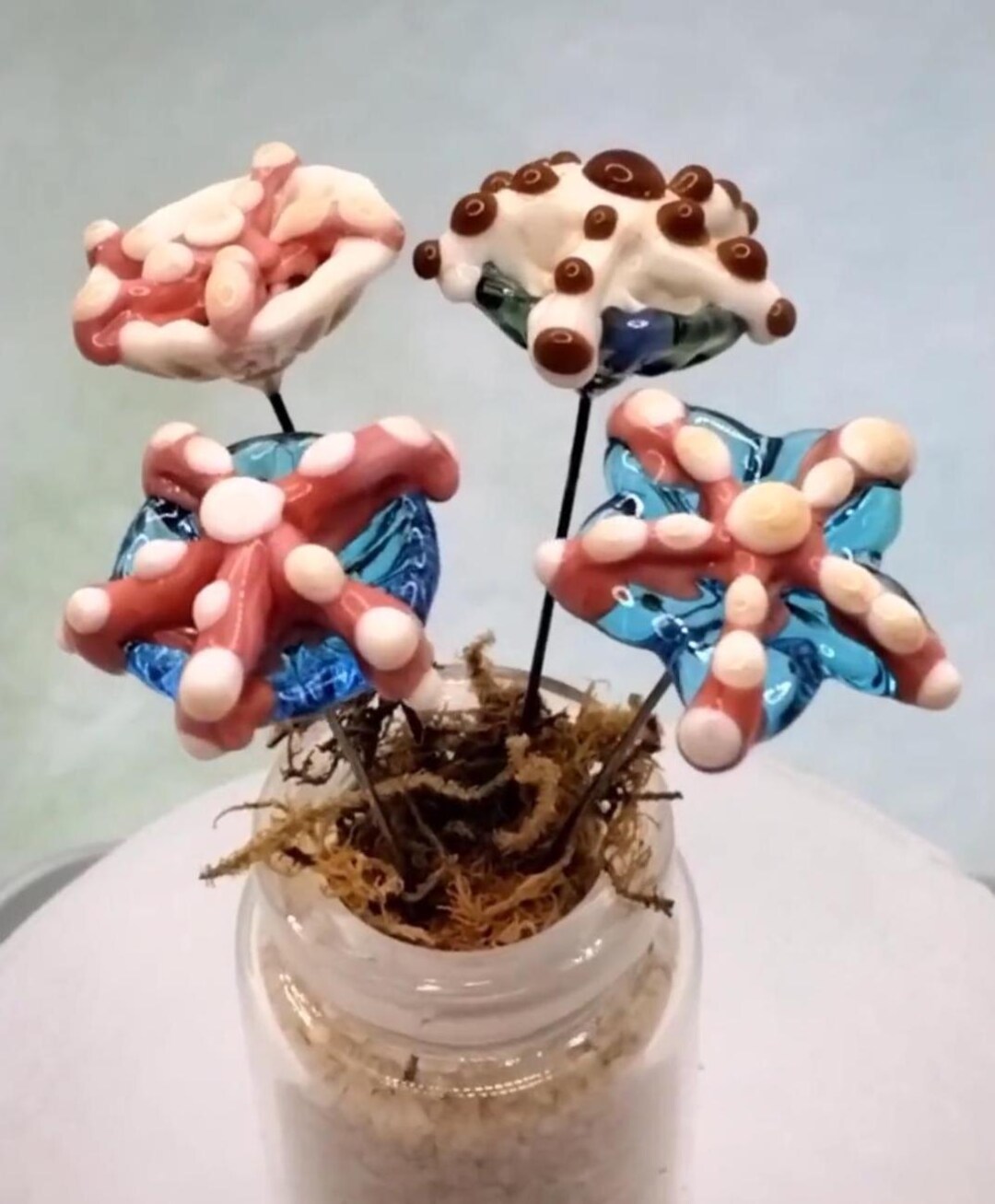 Glass Starfish Plant Pick Glass Headpin (glass on Wire) Crafted on ...