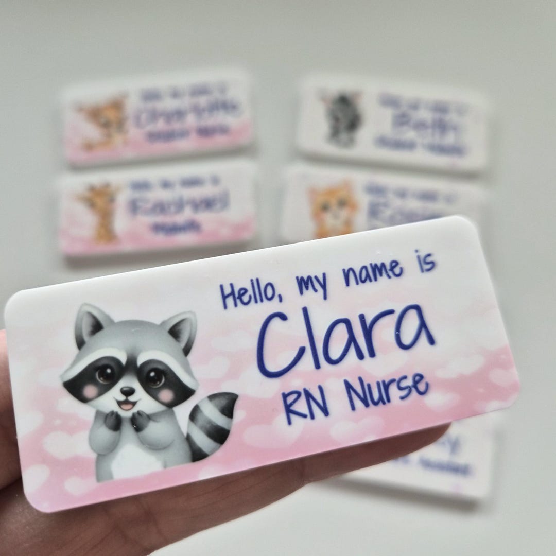 Personalised Name Tag | Cute Hospital ID for Nurse, Midwife, Student ...