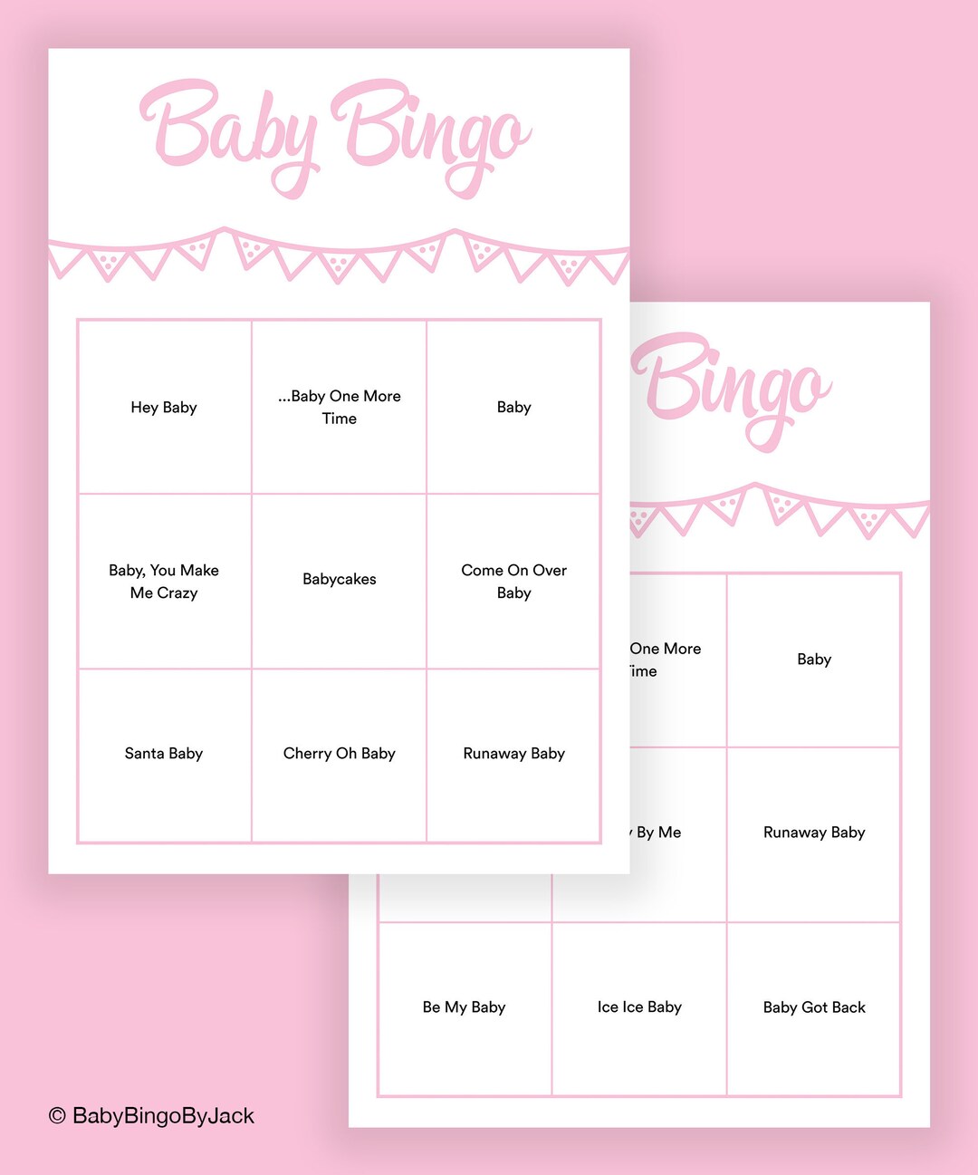 12 Prefilled Baby Bingo Music Cards, Unique Baby Shower Games ...