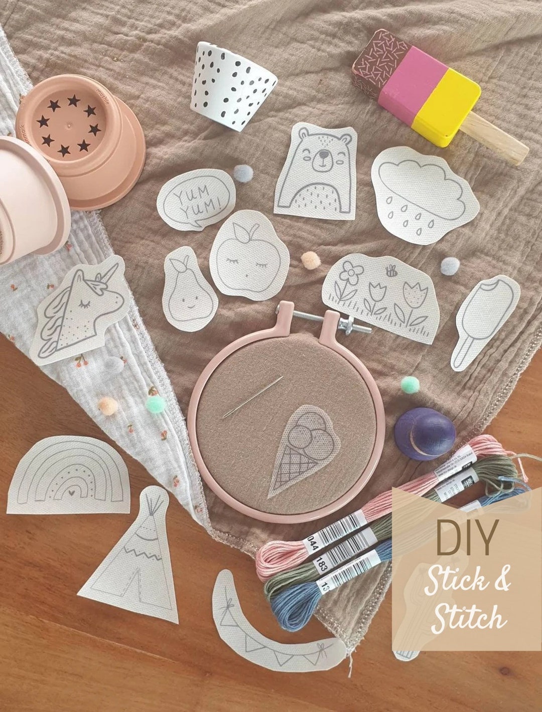 Stick and Stitch, Embroidery Template, Water-soluble, Patches ...