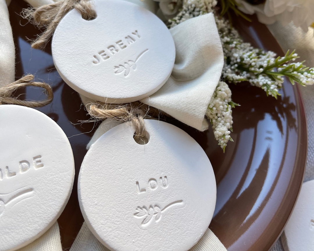 Customizable Clay Place Card - Table Decoration for Weddings ...