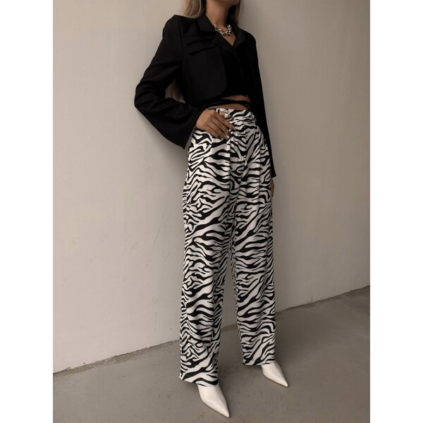 Zebra Print Pants - Etsy