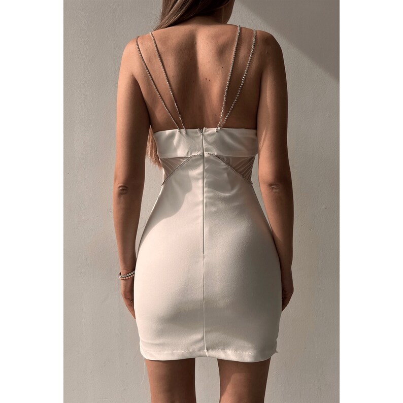 Sleeveless Mini Black Dress With Chain Detail Black Dress - Etsy