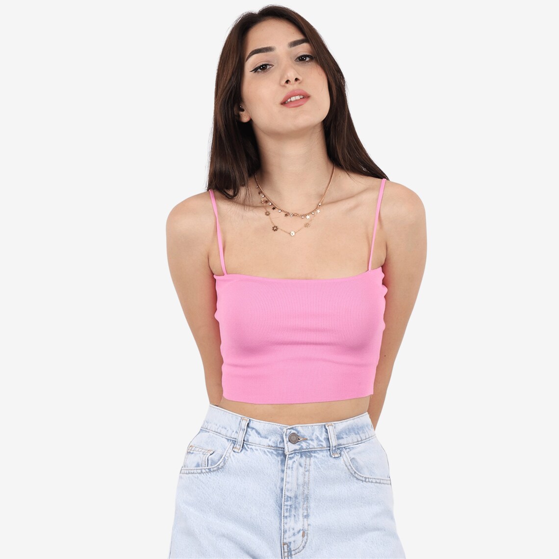 Rosa Crop Top mit dünnen Trägern Crop Tops für Frauen - Etsy.de