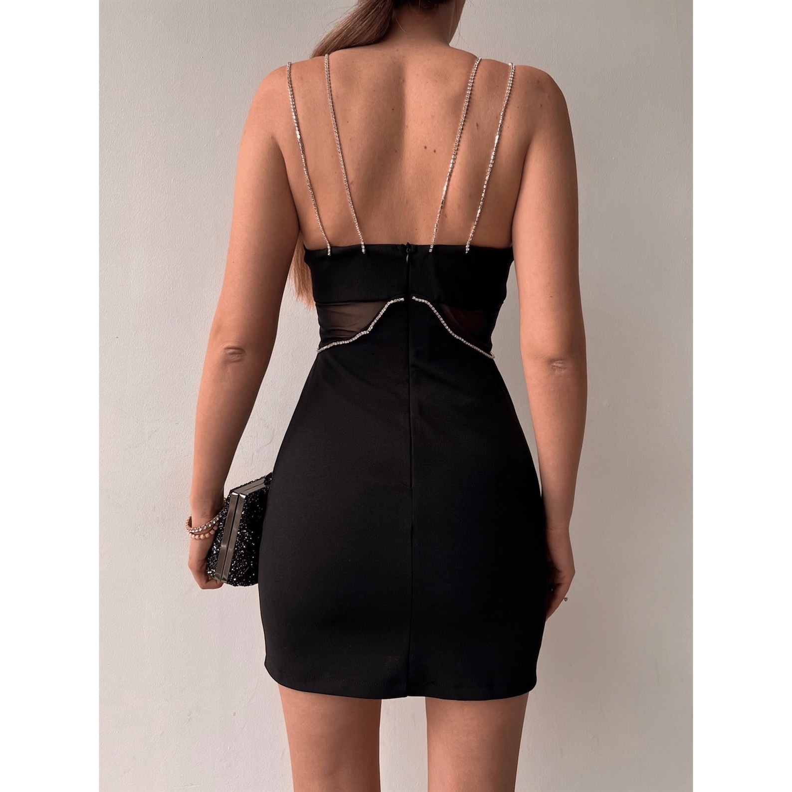 Sleeveless Mini Black Dress With Chain Detail Black Dress - Etsy