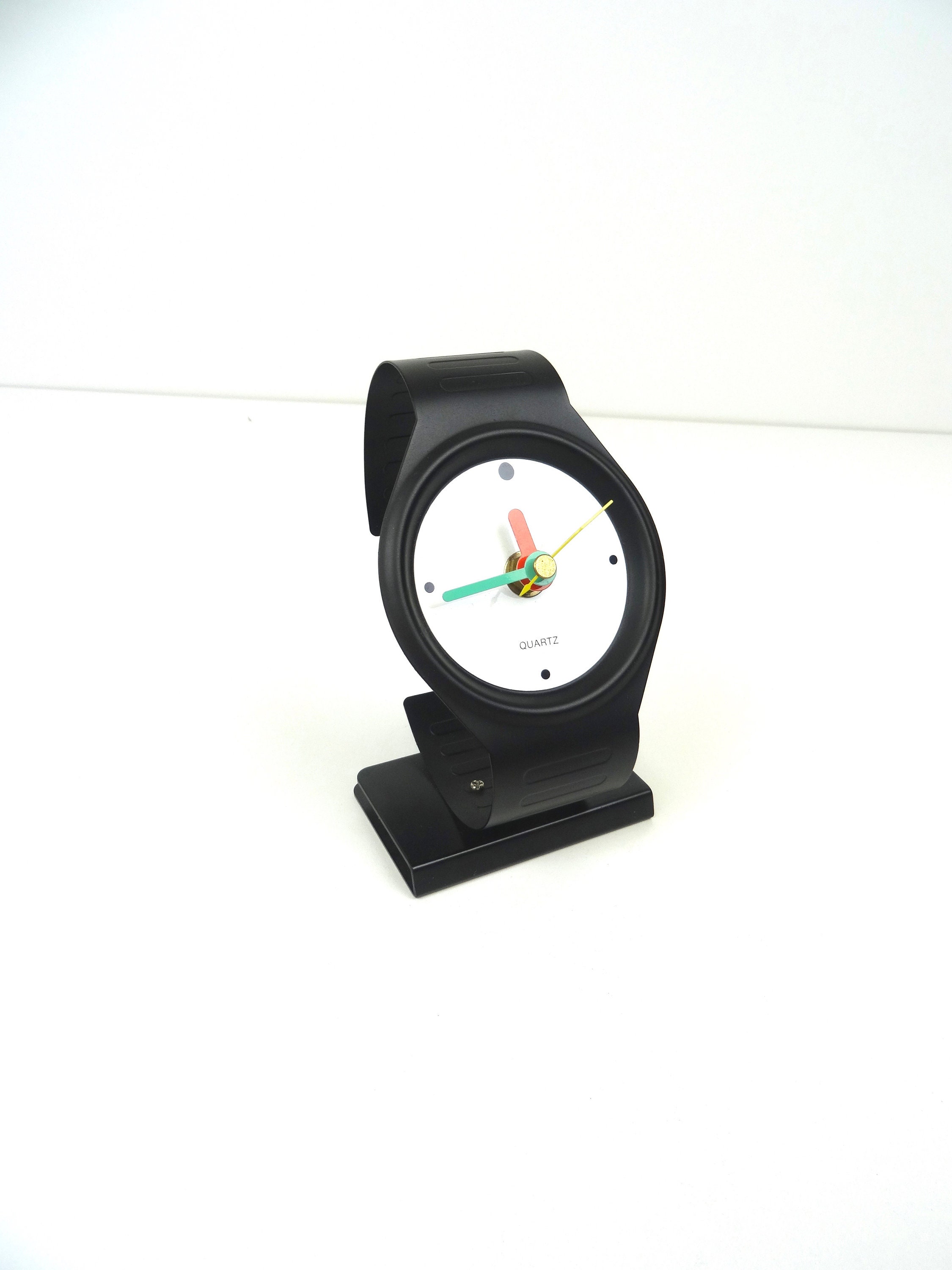 80s Memphis Age Postmodern Desk Clock in Wrist Watch Shape in - Etsy