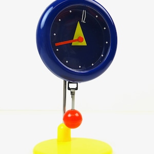 Beautiful Rare 80s Postmodern Memphis Age Pendulum Desk Clock NOS in ...