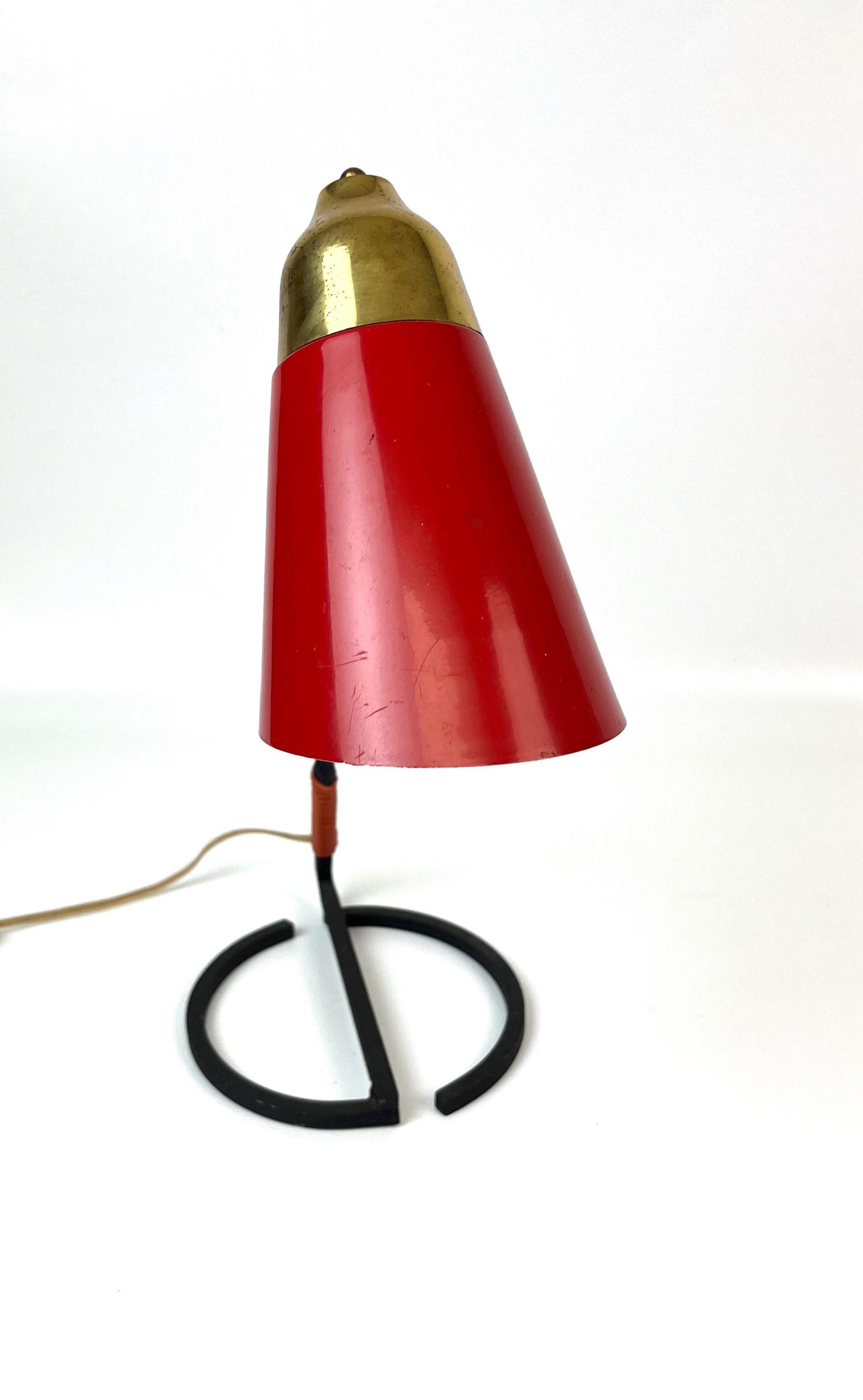 Beautiful Mid Century Italian Red Diabolo Desk Lamp Stilnovo Age 1960 ...