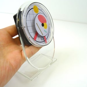 Postmodern 80s Memphis Age Desk Clock NOS in BOX by Casti Turning Disc ...