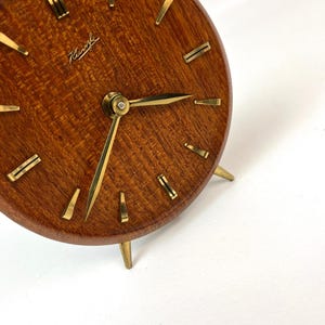 Beautiful Mid Century Danish Modern Teak and Brass Desk Clock by ...