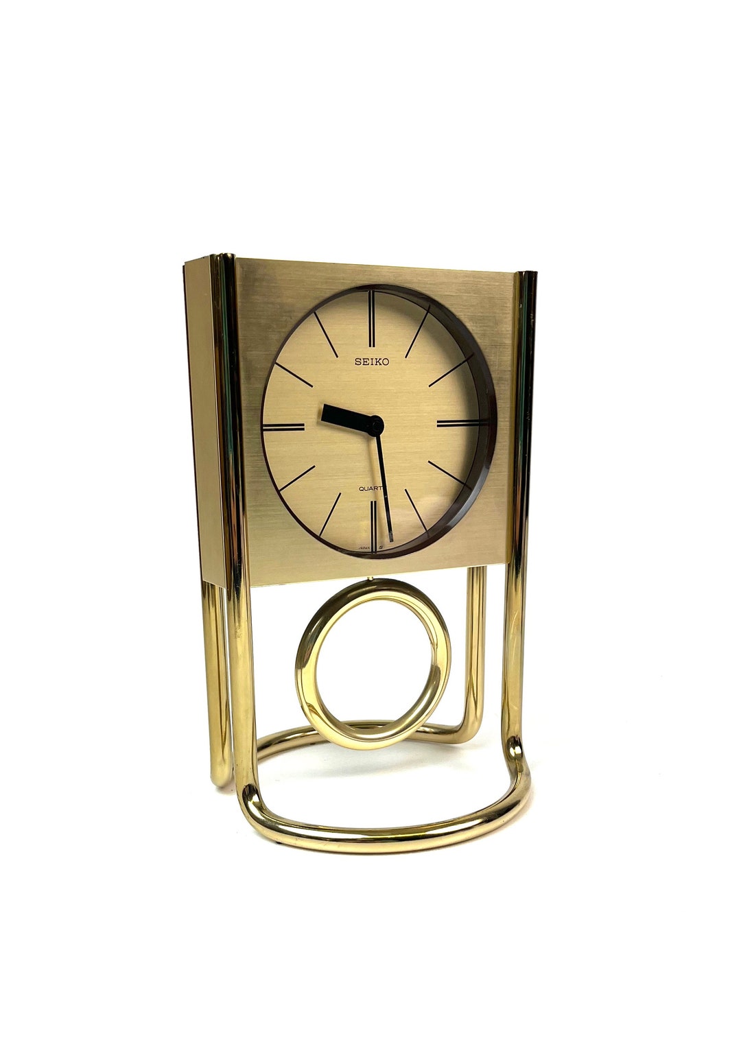 Heavy Brass Mid Century Pendulum Desk Clock by Seiko Japan - Etsy