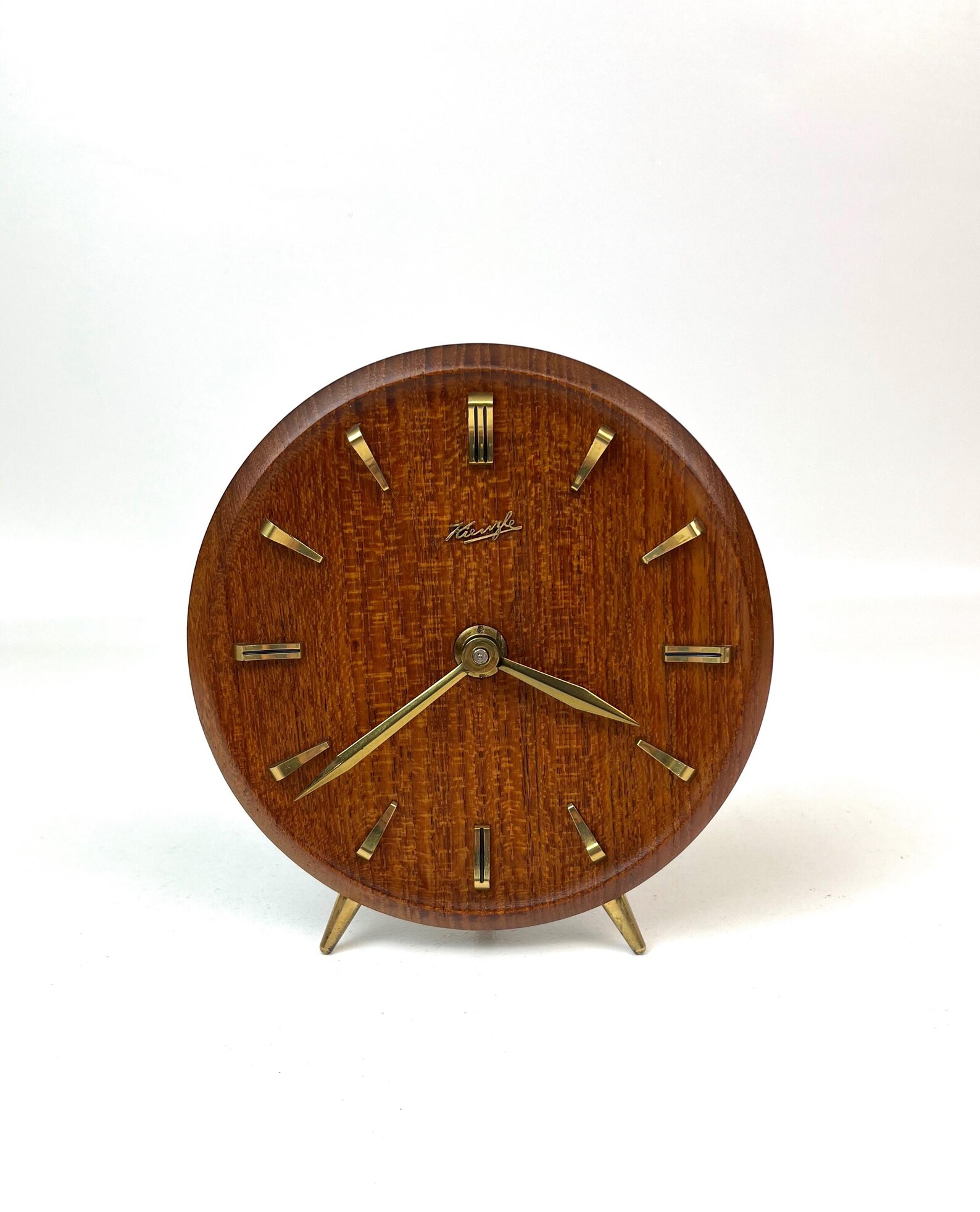 Beautiful Mid Century Danish Modern Teak and Brass Desk Clock by ...
