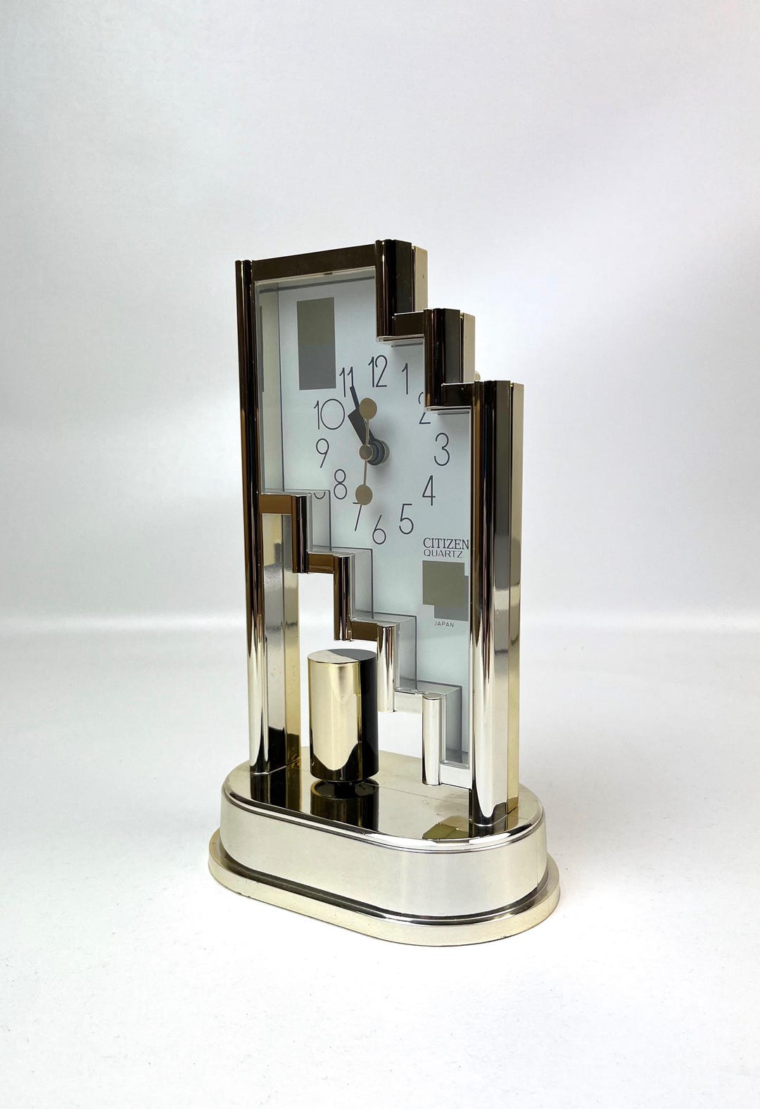 Stunning Rare Citizen Postmodern Pendulum Desk Clock Neo Art Deco Japan ...