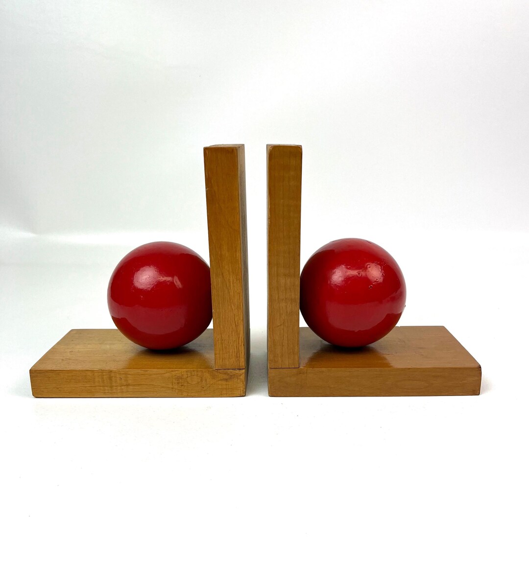 Stunning Bauhaus De Stijl Art Deco Wooden Cubist Pair Bookends Germany ...