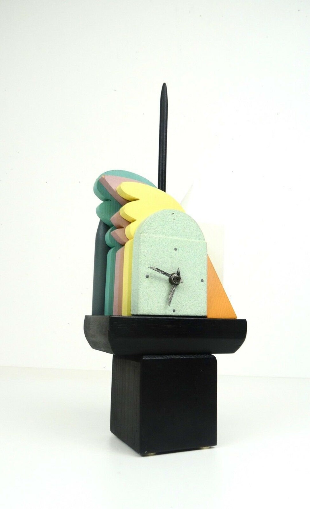 Rare 80s Postmodern Desk Clock Sculpture Art Memphis Age - Etsy