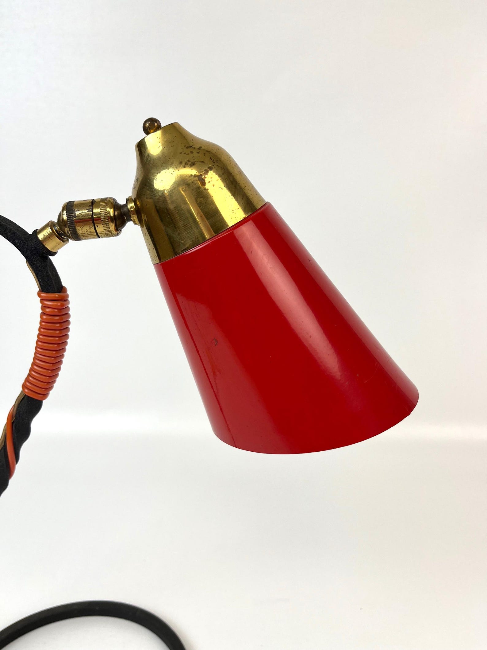 Beautiful Mid Century Italian Red Diabolo Desk Lamp Stilnovo Age 1960 ...